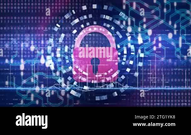 Animation depicting the concept of cyber security. 4K UHD seamless ...