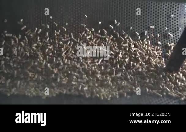 Wood pellets dry in machine drum at manufacturing process Stock Video ...