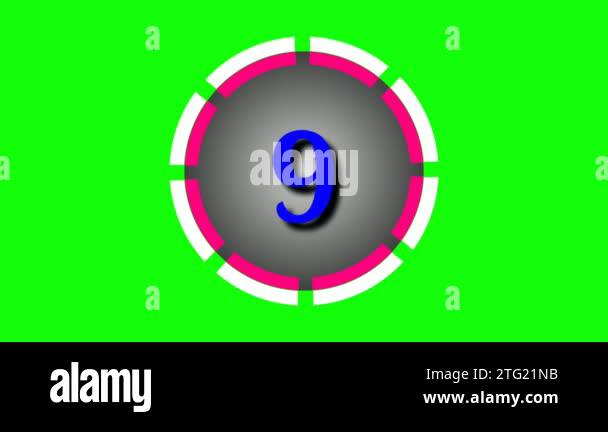 Animated 10 to 1 Countdown Timer on green screen Stock Video Footage ...