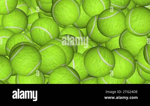4K Animation of falling tennis balls Loop Background. green screen ...