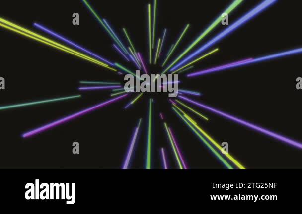 Retro 80s light speed jump animation with VHS noise and artifact ...