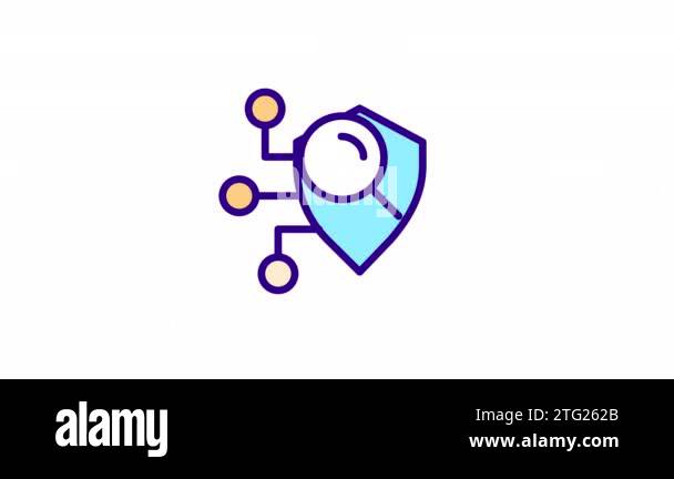 Animated Security Scan Color Icon Detecting System Weaknesses Search Vulnerabilities Seamless 