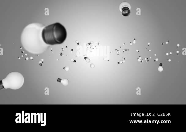 Creative Idea Light Bulb Thinking realistic lamp Loop Background ...