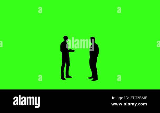 silhouette people talk on green background. silhouette man black people ...