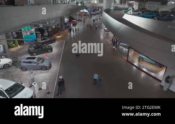 August 28, 2022. Munich. Germany. The interior of BMW Welt, a ...