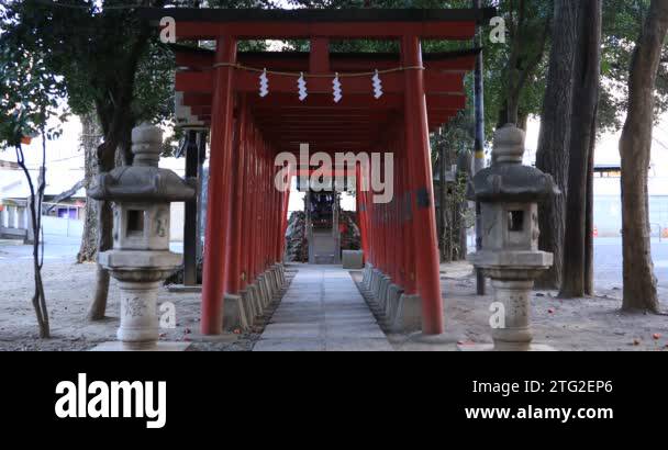 Big gate at Japanese traditional shrine. Shinjuku district Tokyo Japan ...