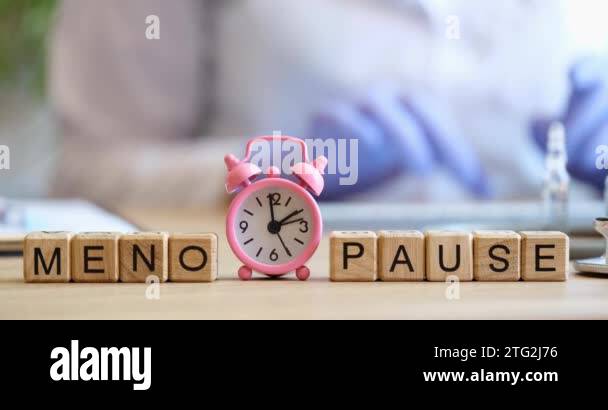 Menopause letters inscription and gynecologist consultation in clinic ...