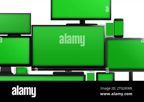 Many different types of screens with green screen Stock Video Footage ...