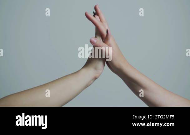 Male hand united in handshake. Woman help hands, guardianship ...