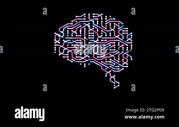 Seamless looping animation of a brain circuit board. 16-Bit. 4K UHD ...
