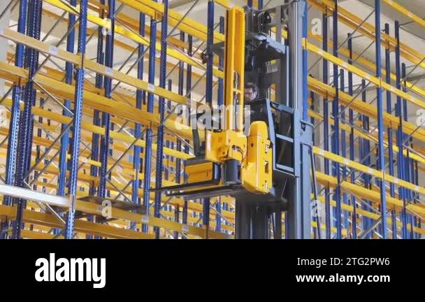 High rack shelving in distribution warehouse Stock Videos & Footage ...
