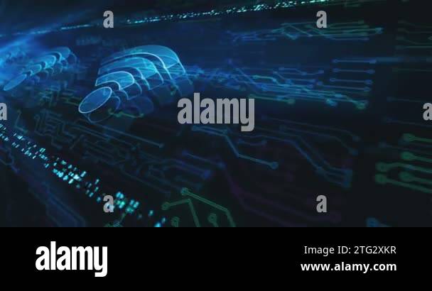 Wifi mobile communication and wireless network technology hologram symbol appears on a ...