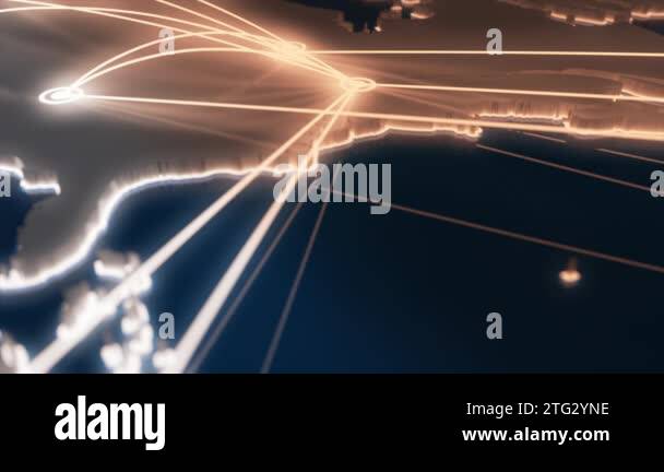 Animation depicting flight paths on the North American continent and ...