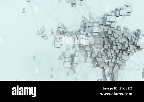 A growing social network: Render depicting clusters of digitally ...