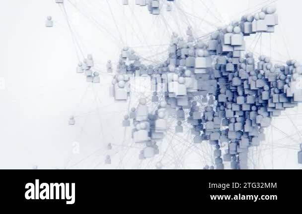 A growing social network: Render depicting clusters of digitally ...