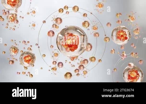 Cosmetic Essence oil Liquid drop with molecule, Atomic structure ...