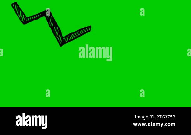 Animated black arrow. Recession chart of economy. Economic crisis ...