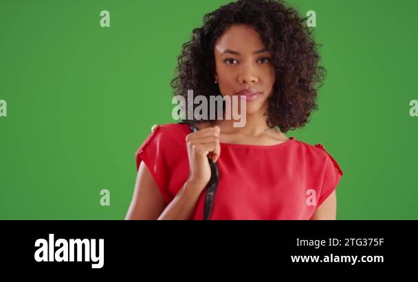 Close up portrait of stylish and beautiful black millennial woman in ...