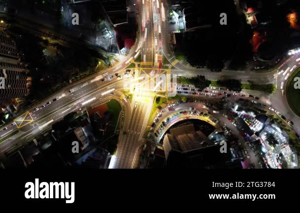 Gurney, Penang, Malaysia - Sep 24 2022: Aerial top down view car ...