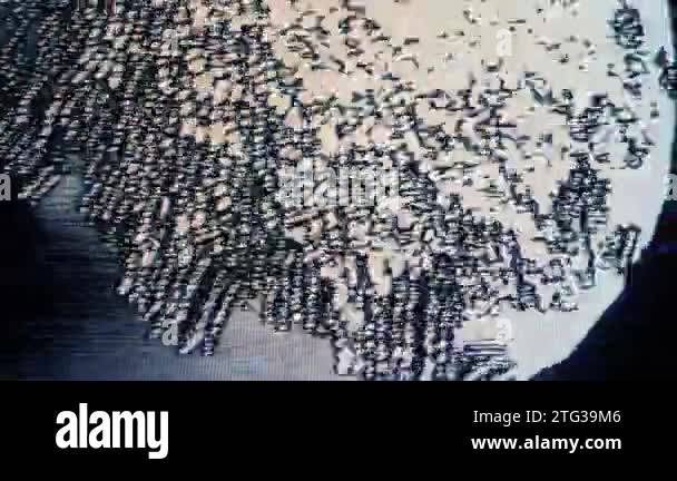 Vintage switch on, turn off television. Analog Static Noise texture ...