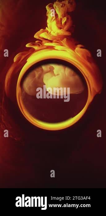 Vertical video. Color smoke ring. Paint vortex. Astrology intro. Fire ...
