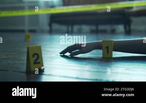 Closeup of a Crime Scene in a Deceased Persons Home. Dead man, Police ...