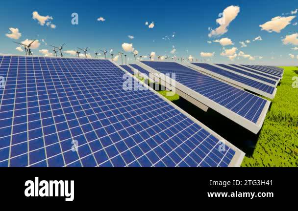 Photovoltaic solar polysilicon panel new energy power plant Stock Video ...