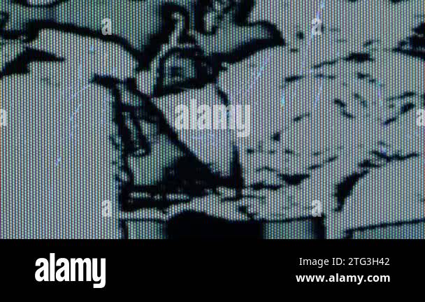 Vintage switch on, turn off television. Analog Static Noise texture ...