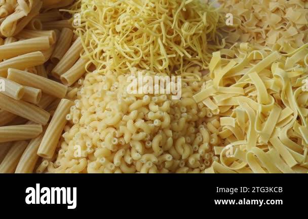 Layout of Italian raw pasta, different types and shapes of pasta Stock ...