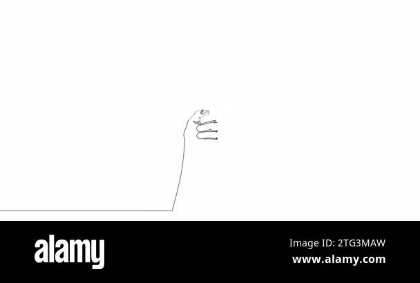 Self drawing line animation hand holding signboard with SOS sign ...