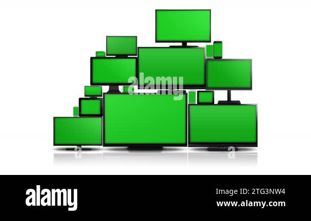 Many different types of screens with green screen Stock Video Footage ...