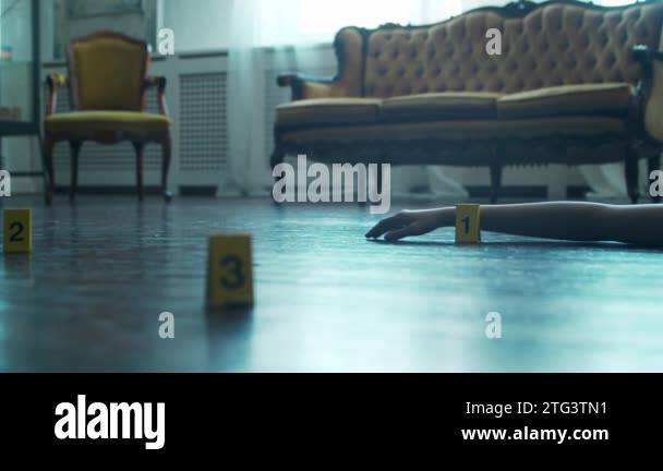 Closeup of a Crime Scene in a Deceased Persons Home. Dead man, Police ...