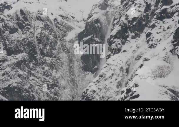 An avalanche is also called a snow slide. A big amount of snow drags ...