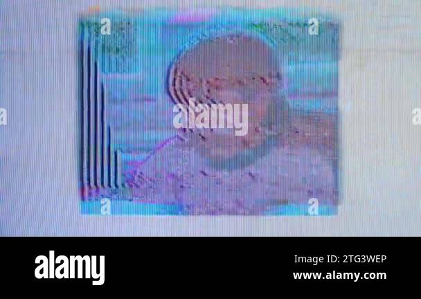 Vintage switch on, turn off television. Analog Static Noise texture ...