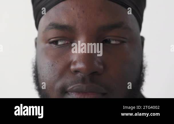 Nervous man. Moving eyes. Racial discrimination. Anxiety stress ...