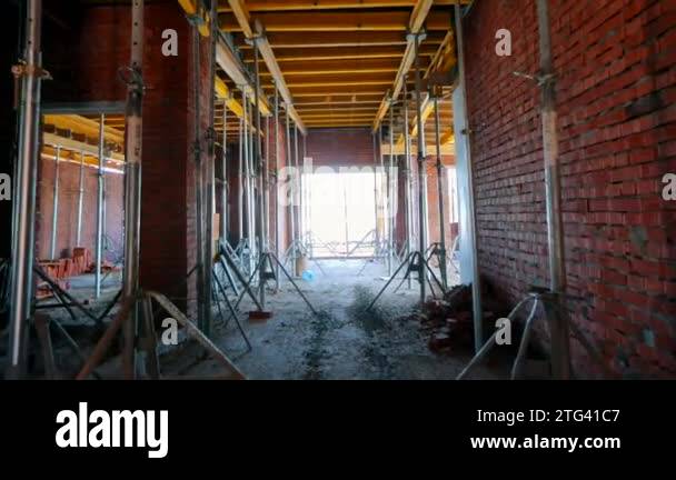 The process of creating a floor. Formwork flooring. Exterior of a ...