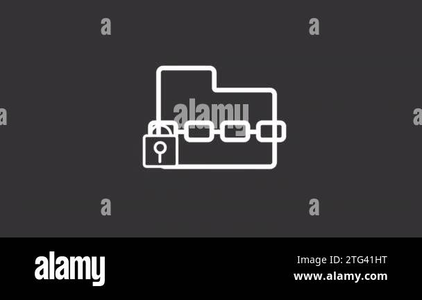 Animated ransomware white line icon. Malicious program. Cryptoviral extortion. Seamless loop HD ...