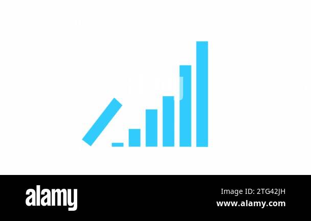 Animated financial growth chart with trend line graph. blue growth bar ...