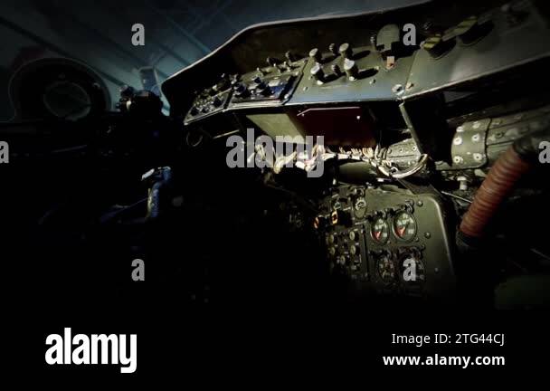 An Analogue Cockpit, Control Wheel and Flight Instruments of An Old ...