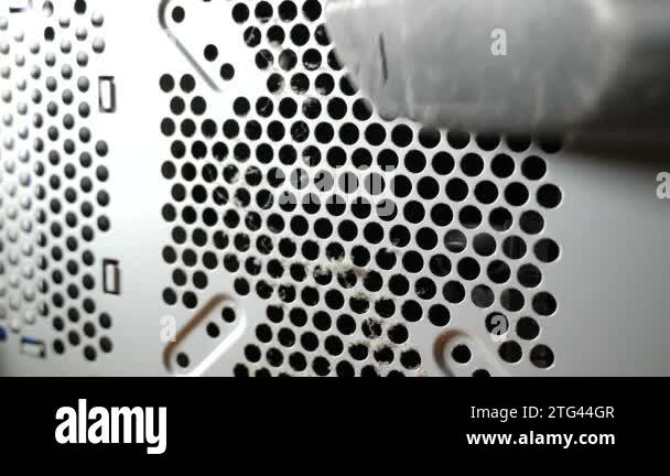 Dust contamination of the computer case grille. PC care and cleaning ...