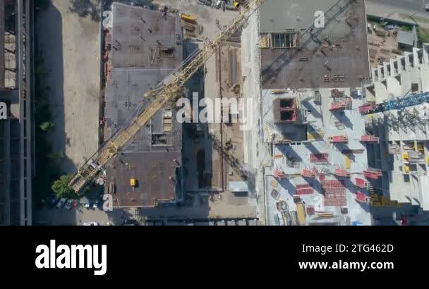 A span over the construction site of a multi-storey residential ...