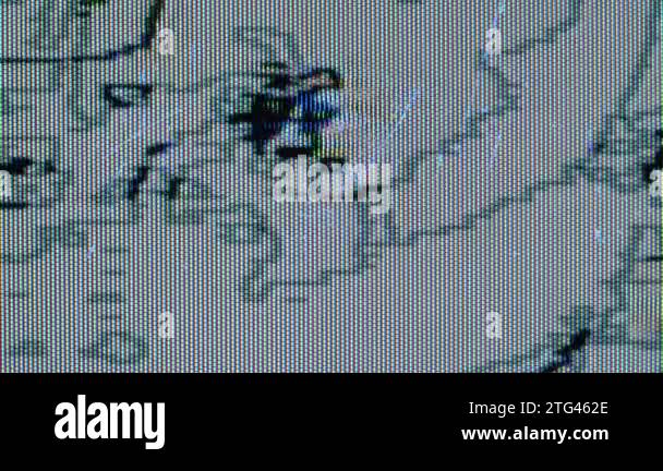 Vintage switch on, turn off television. Analog Static Noise texture ...