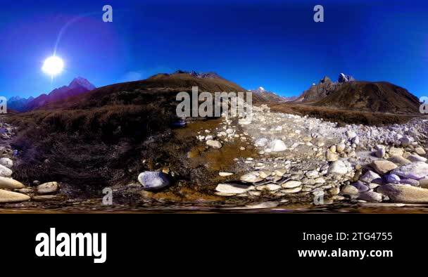 4K VR of Dingboche and Pheriche village in Nepal, basic point of ...