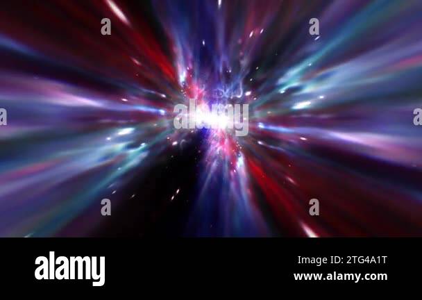 Abstract Interstellar flight, time travel jump in red blue hyper space ...