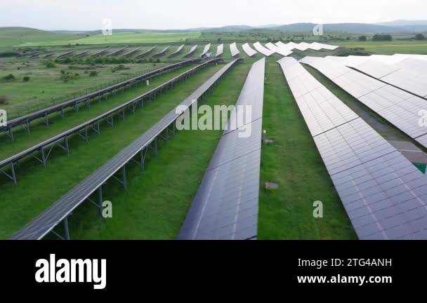 Modern eco-friendly large solar panels to generate energy from suns ...