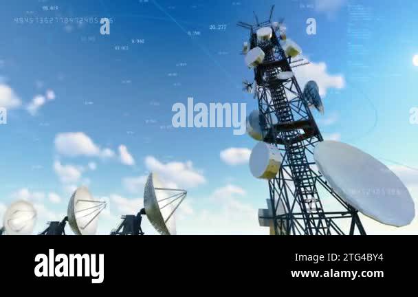5g communication base station and radar receive and transmit signals Stock Video Footage - Alamy
