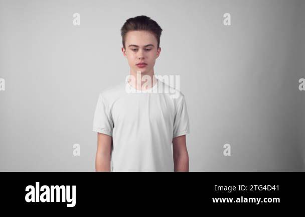 demonstration of negativity from a little boy. Shows the emotion of ...