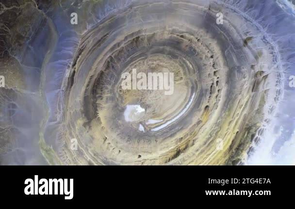 Satellite View of the Eroded Geological Dome Called Richat Structure ...