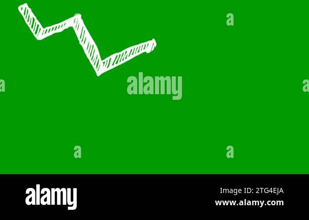 Animated white arrow. Recession chart of economy. Economic crisis ...