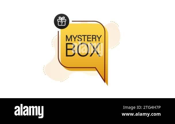 Mystery box banner. Packaging for concept design. Surprise present ...